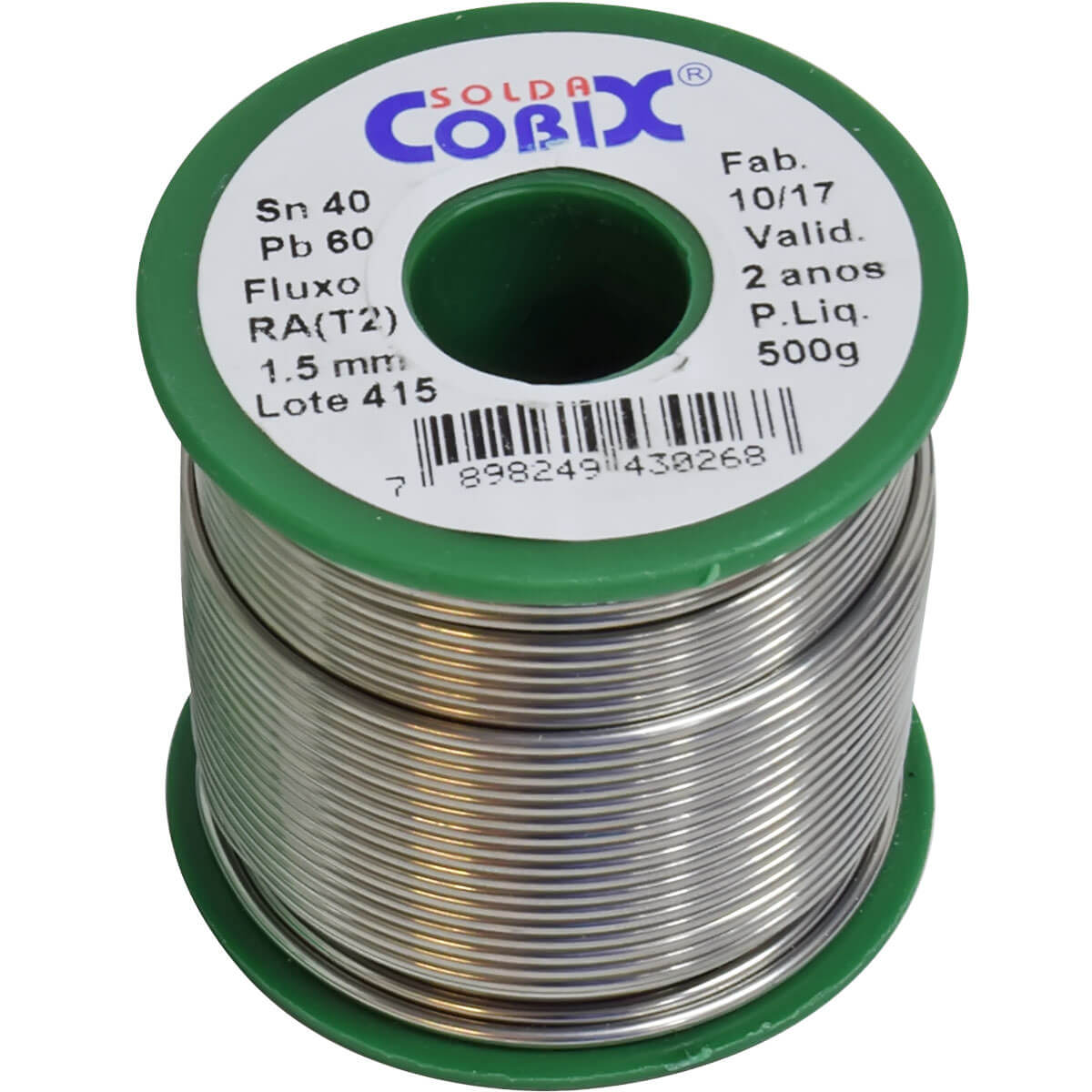 Carretel de Estanho em Fio 1.5mm 500g Sn40-Pb60 Cobix