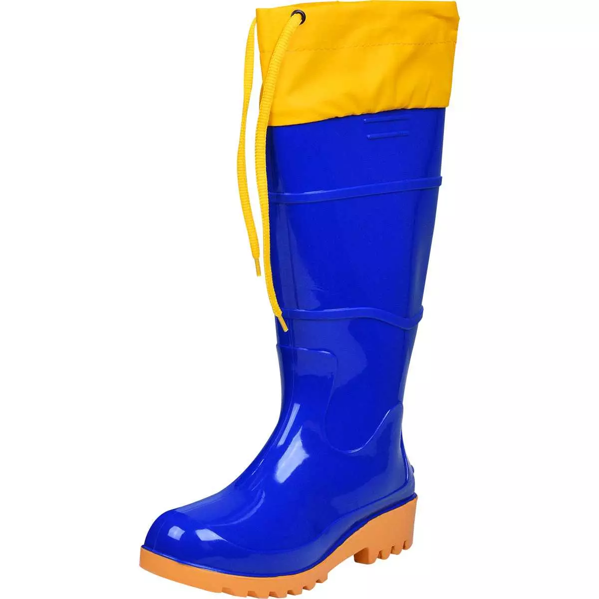 Bota PVC Azul e Amarela Longa Com Forro/Polaina 38 Worker