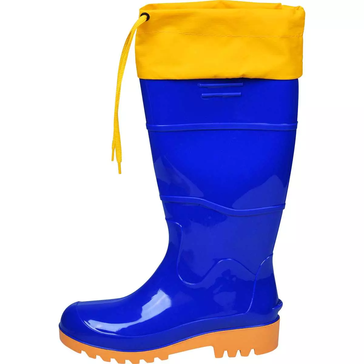 Bota PVC Azul e Amarela Longa Com Forro/Polaina 38 Worker