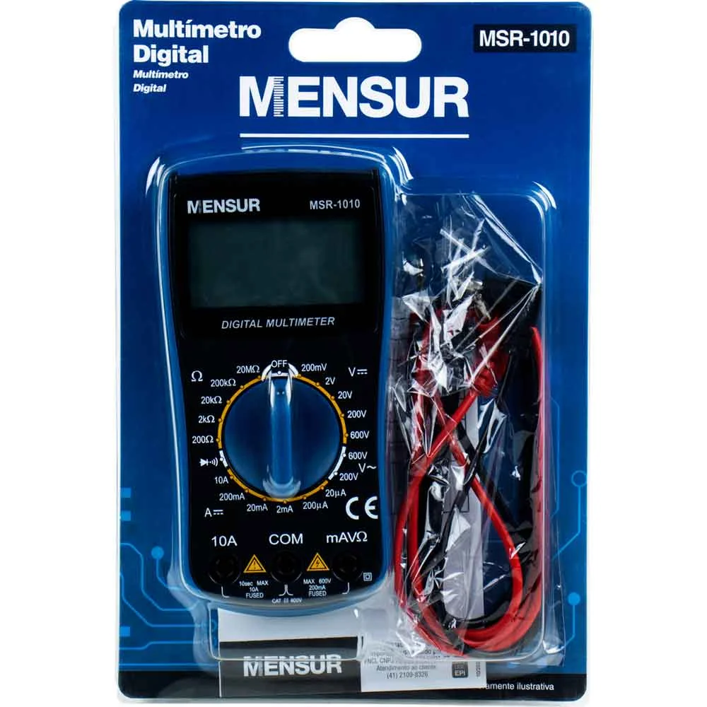 Multimetro Digital Cat Ii 600v MSR-1010 Mensur