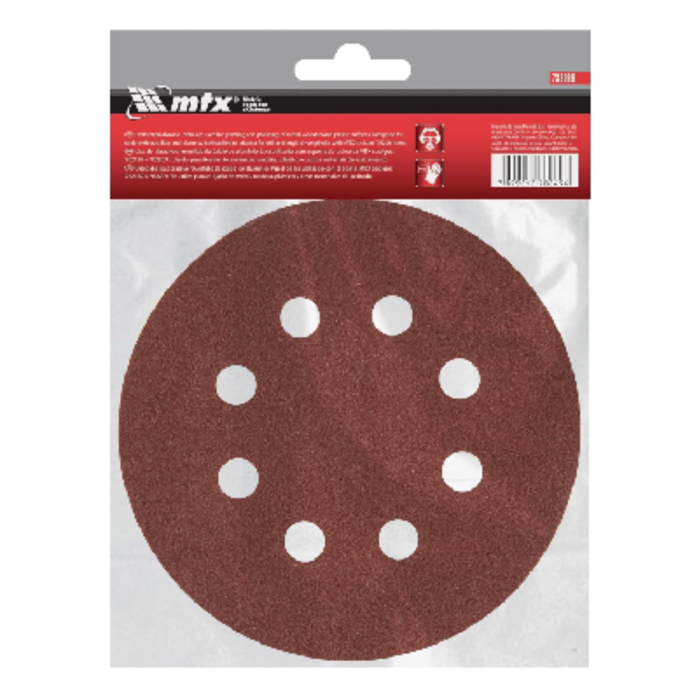 Disco de Lixa com Furo Velcro 5" Grão 120 MTX 5 Peças